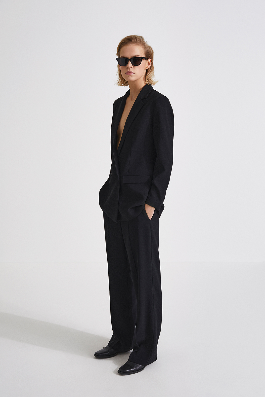 LONG STRAIGHT SUIT TROUSERS - BORIS BLACK – Stylein